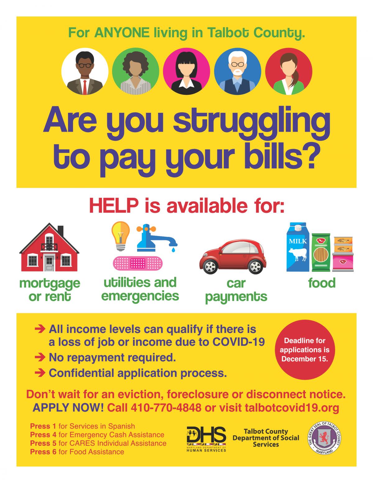 Talbot Seeks Applicants for COVID-19 Relief - Talbot Spy